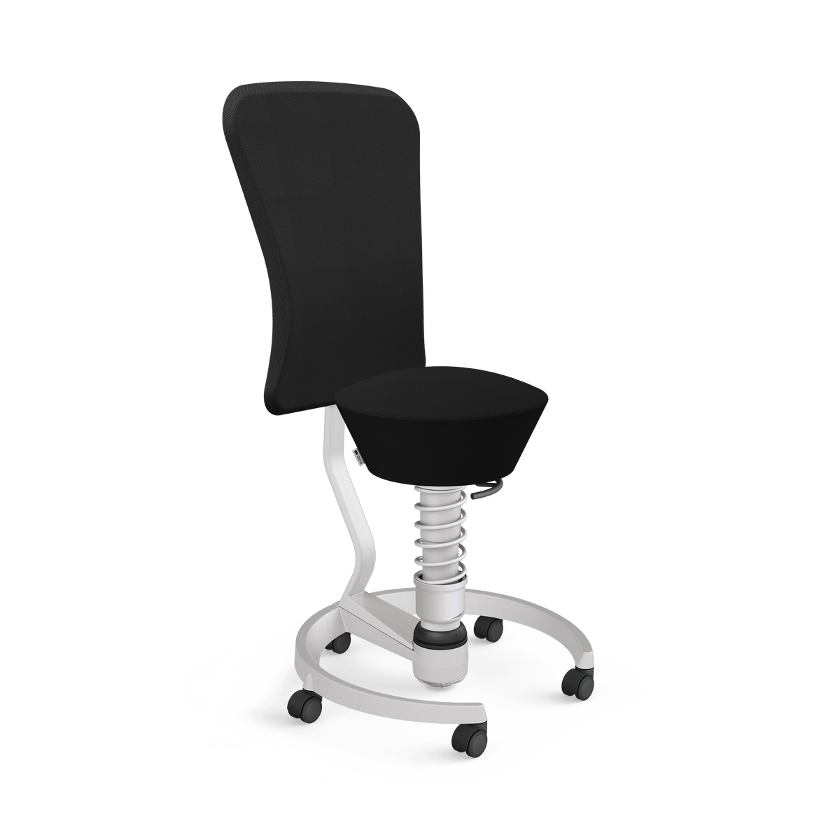 Aeris Swopper office stool with backrest in black